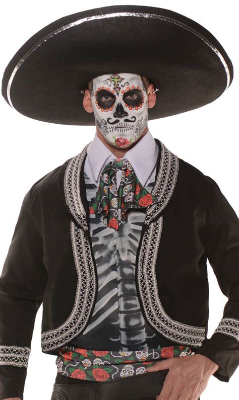 Mens Mariachi Skeleton Suit Costume Mens Halloween Costumes