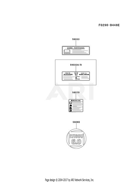 Kawasaki FJ180V CS23 4 Stroke Engine FJ180V Parts Diagram For LABEL