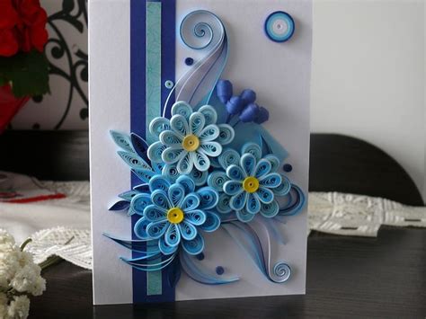 Quilling Karte zum Geburtstag schöne blaue Blume Quilling Etsy de