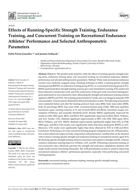 Pdf Effects Of Running Specific Strength Training Endurance Training