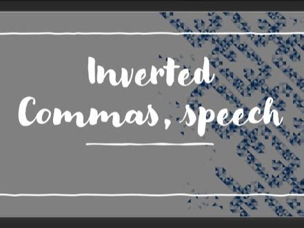 Inverted Commas Speech Lesson Teaching Resources