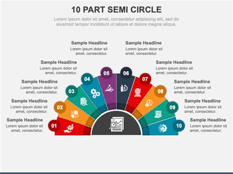 10 Part Semi Circle For PowerPoint And Google Slides PPT Slides