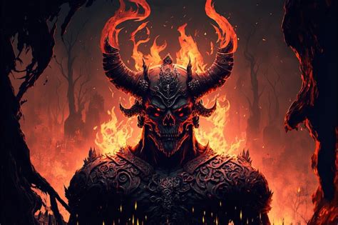 Premium Photo Souls Burning In The Hell Fantasy Illustration Demon