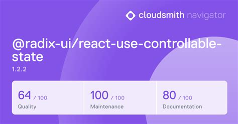 Radix Uireact Use Controllable State 122 Npm Package Quality Cloudsmith Navigator