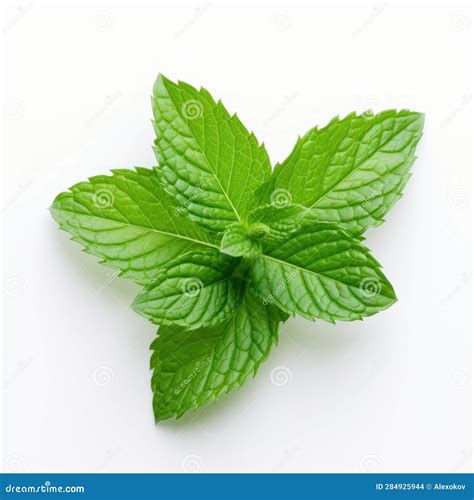 Mint Simplicity On White Background Ai Generated Stock Illustration