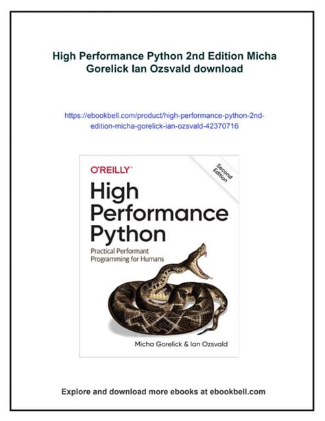 High Performance Python 2nd Edition Micha Gorelick Ian Ozsvald Pdf