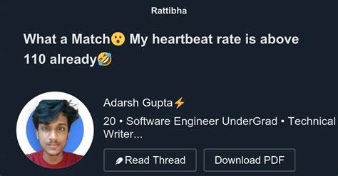 What A Match😮 Thread From Adarsh Gupta⚡ Adarshgupta Rattibha
