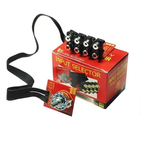 Jual Kit Audio Input Selector 4 In RCA 1 Output 3x4 Rotary Switch Socket Kabel Selektor Input