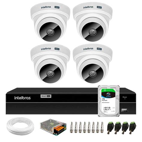 Kit 4 Câmeras Dome VHC 1120 D HD 720p HDCVI Infravermelho de 20 metros