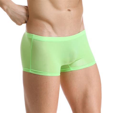 Ice InjMale Boxer Transparent Pour Homme Sous V Tement Respirant Solide