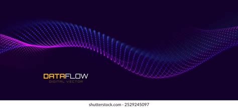 Cyber Big Data Flow Particles Bokeh Stock Vector Royalty Free