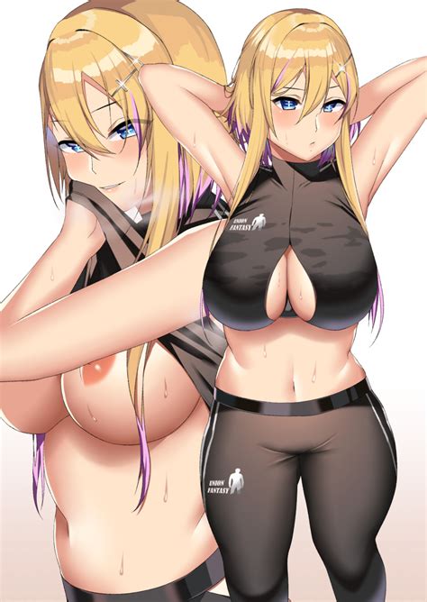 Rule 34 1girls Arms Behind Head Azur Lane Big Breasts Blonde Hair