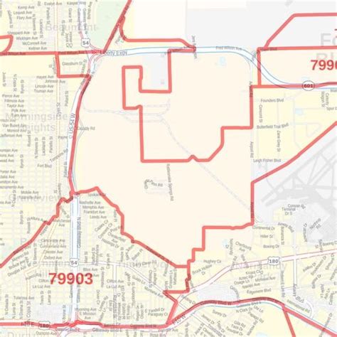 El Paso Texas Zip Codes Map