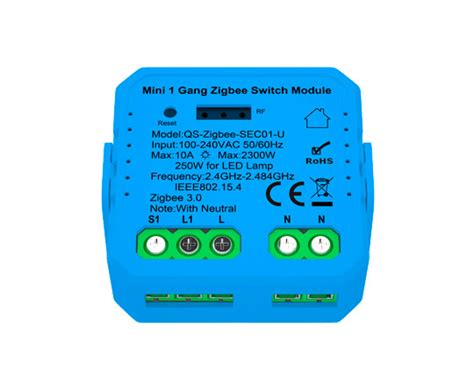 Ec Series 1 Gang Zigbee Switch Module With Rf Receiver Quality Led Co Ltd