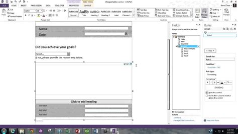 Hidden Section In Infopath Forms Youtube
