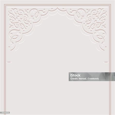 아랍어 모스크의 장식 패턴 돌 릴리프와 아랍어 건축 스타일의 아치에 양식에 일치시키는 문 무슬림 휴일 인사말 카드 문에 대한 스톡 벡터 아트 및 기타 이미지 Istock