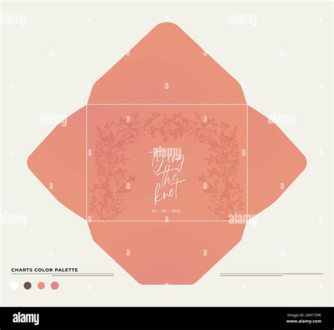 Illustration Of An Envelope Layout With Wreath Ornament Calming Coral