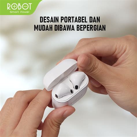 Jual Robot Tws Earphone Bluetooth Waterproof Airbuds Suara Bass T50s