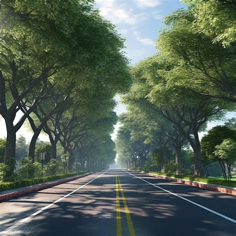 Premium Ai Image Backdrop For Road