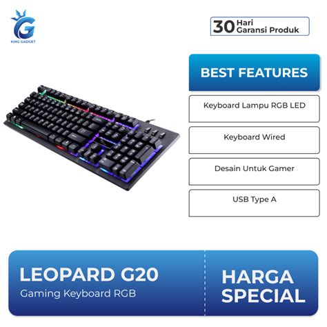 Jual Leopard Gaming Keyboard Led Rgb G20 Shopee Indonesia