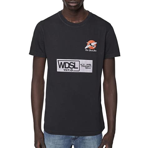 【楽天市場】 Diesel ディーゼル メンズ プリント クルーネック スリムフィット 半袖tシャツ カットソー【t Diegor C11】【サイズxs】【ブラック】die M T F4