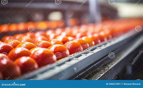 Agricultural Row Of Oranges On A Conveyor Belt Stock Illustration