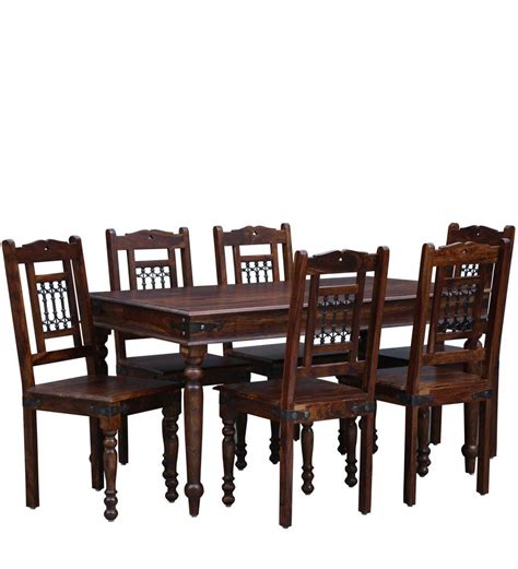 Buy Vinod Furniture House Solid Sheesham Teak Wood Dining Table 6 Seater Set Home Hall Hotel