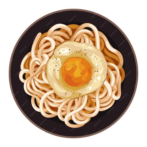 Premium Vector Ramen Udon Egg Japanese Asian Food Noodle Vector