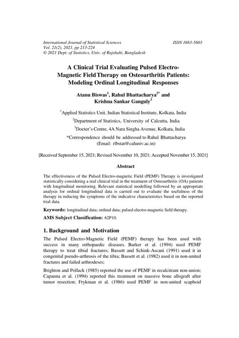 pdf a clinical trial evaluating pulsed electro magnetic field