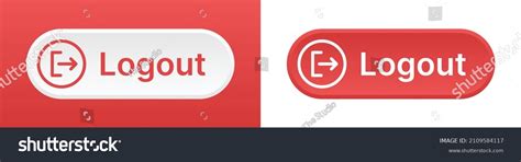 Logout Button Red Design Stock Vector Royalty Free 2109584117 Shutterstock