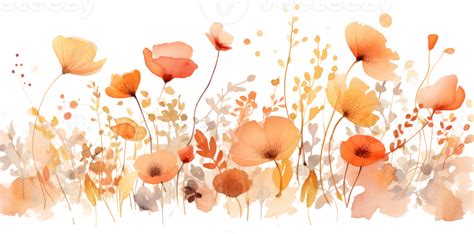 Autumn Flowering Watercolor Leaves Isolated 27394891 Png