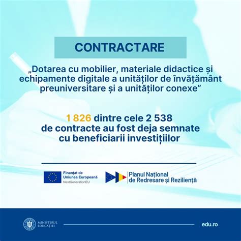 Ministerul Educației a semnat 1 826 de contracte din cadrul apelului