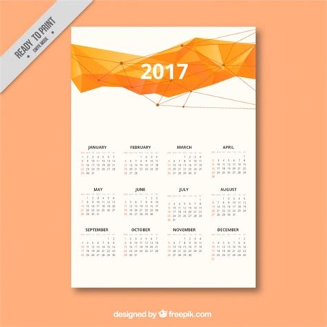 Moderne Calendrier Avec La Conception Polygonale Vecteur Premium