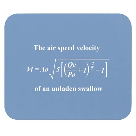 the airspeed velocity of an unladen swallow mouse pads sold by