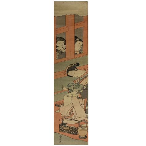【傷や汚れあり】【真作】鈴木春信「文詠み美人 柱絵」本物 浮世絵 錦絵 木版画の落札情報詳細 ヤフオク落札価格情報 オークフリー