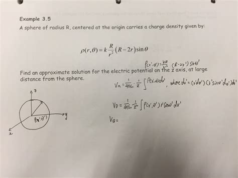 solved a sphere of radius r centered at the origin carries
