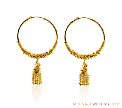Gold Balls Jhumki Bali Erhp14754 Indian Gold Jhumki 22kt Bali