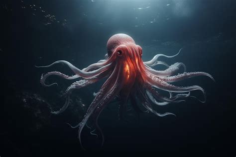 Premium Photo Humboldt Squid In Dark Depths