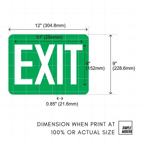 Emergency Fire Exit Sign Text Simple Modern SVG