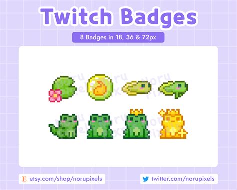 Pixel Frog Twitch Sub Badges Frog Bit Badges Premade Badges For Twitch Streams Pixel Art