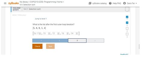 Solved What Is The List After The First Outer Loop Chegg Com