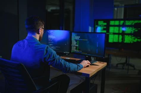 Premium Photo It Technician Person With Technology For Typing Code