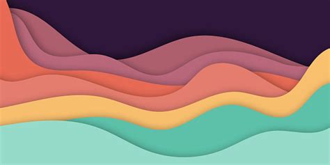 페이퍼컷 추상파 패턴 배경 벡터에 대한 스톡 벡터 아트 및 기타 이미지 벡터 여러 층 3차원 형태 Istock