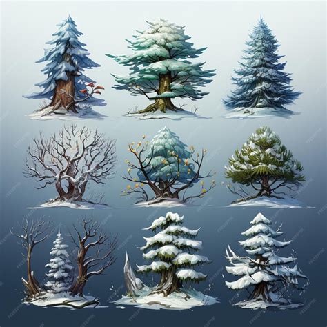 Premium Photo Winter Ttree Game Assets