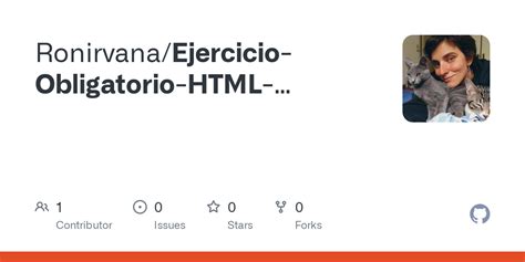 GitHub Ronirvana Ejercicio Obligatorio HTML Bootstrap