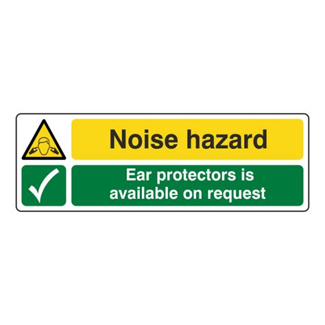 Noise Hazard Ear Protectors On Request Sign Landscape