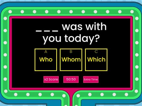 Relative And Interrogative Pronouns Game Gameshow Quiz