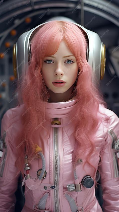 Beautiful Young Woman With Pink Hair Generative Ai Premium Ai