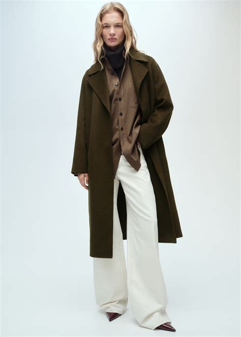 Handmade Long Coat With Belt Women Mango United Kingdom