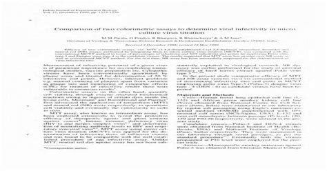 Pdf Comparison Of Two Colorimetric Assays To Determine Viral Dokumen Tips